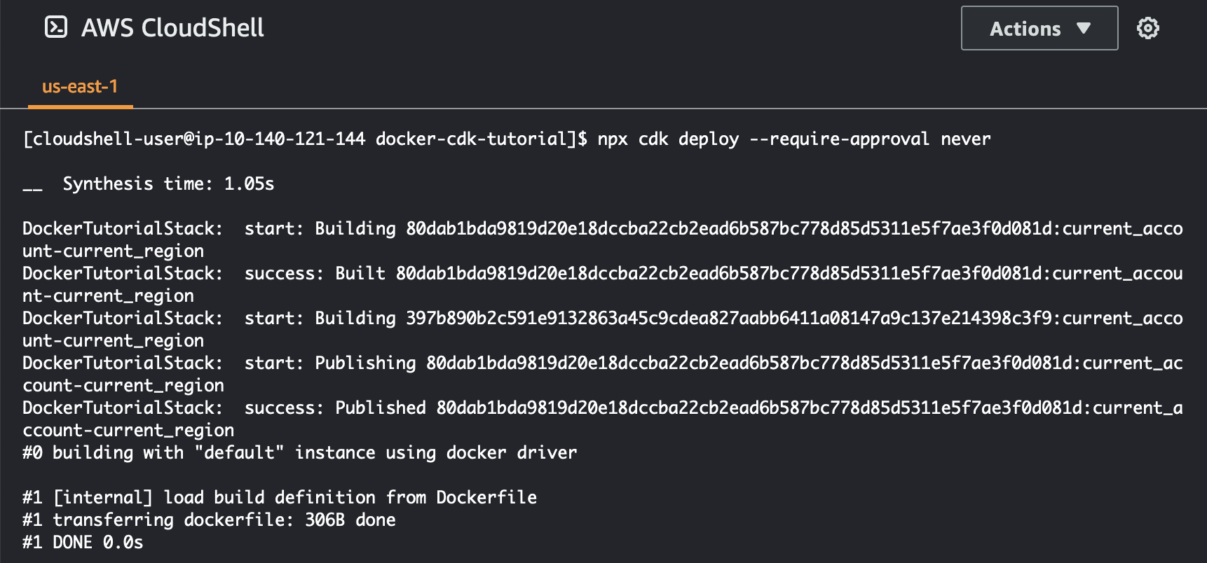 Cloudshell Aws Cdk 에서를 사용하여 Lambda 함수 배포 Aws Cloudshell